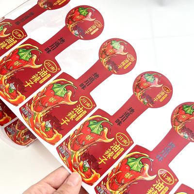 China Customized Printed Brand Peanut Butter Food Label Sticker Chill Sauce Ketchup Waterproof Adhesive Jar Label Sticker Roll for sale