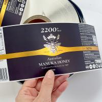 China Custom Printed Silver Paper Gold Foil Logo Label  Honey Bee Label Waterproof Adhesive Food Sauce Jar Bottle Label Sticker for sale