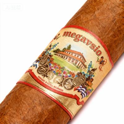China Adhesive Printing Private Logo Roll Vinyl Waterproof Lamination Embossed Gold Foil Cigar Wrapper Sticker Label for sale