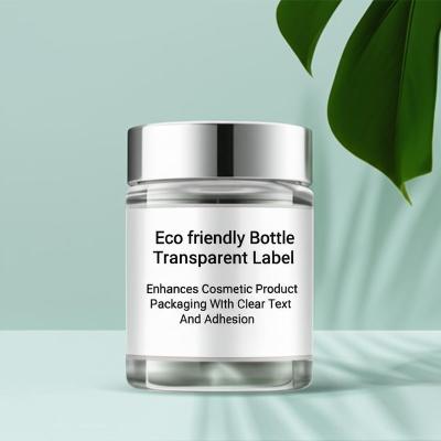 China Eco friendly Cosmetic Bottle Label Transparent With Black Text Enhances Cosmetic Product Packaging With Clear Text And Adhesion for sale