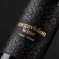 China Custom Moisture Proof Waterproof 3D Textured Paper Black Labels Sticker Embossed Logo Liquor Spirit Wine Bottle Label for sale
