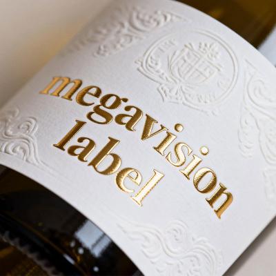 China High Texture Gold Stamping Embossed Wine Label Custom Art Pattern Hot Stamping to Imbue Packaging Labels Sticker Luxury for sale