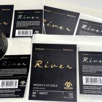 China Custom Printed Black Gold Foil Embossed Liquor Logo Label Sticker Texture Paper Wine Whisky Labels Sticker 2024r for sale