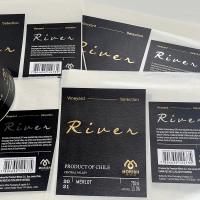 China Custom Printed Black Gold Foil Embossed Liquor Logo Label Sticker Texture Paper Wine Whisky Labels Sticker 2024r for sale