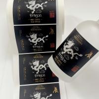 China Custom Size Black Textured Wine Private Adhesive Labels Sticker Logo Glass Bottle Vodka Liquor Packing Label Sticker for sale