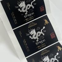 China Custom Size Black Textured Wine Private Adhesive Labels Sticker Logo Glass Bottle Vodka Liquor Packing Label Sticker for sale