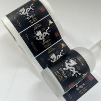 China Custom Size Black Textured Wine Private Adhesive Labels Sticker Logo Glass Bottle Vodka Liquor Packing Label Sticker for sale