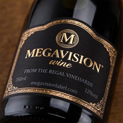 China Custom Black Luxury Texture Paper 3D Spot UV Labels Custom Printing Gold Embossed Wine Label Your Logo for Liquor Bottle for sale