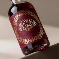 China Custom Printing Uv Spot Gold Foil Embossed Premium Texture Paper Red Wine Bottle Labels Embossment Labels for Glass Bottle for sale
