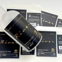 China High Quality Brand Logo Black Matt Cardboard Sticker Luxury Adhesive Gold Foil Stamping Label Printing for sale