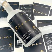 China High Quality Brand Logo Black Matt Cardboard Sticker Luxury Adhesive Gold Foil Stamping Label Printing for sale