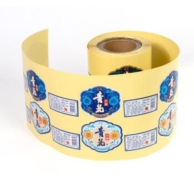 China Customized Waterproof Aluminium Foil Logo Stickers Self Adhesive Print Clear Gold Stamping Embossing Label Roll Most Popular for sale
