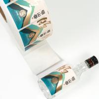 China Self Adhesive Wine Bottle White Vinyl Sticker Logo Gold Foil Stamping Textured Board Paper Label  Factory OEM for sale