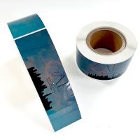 China Customized Waterproof High Gloss White Bopp Stickers Adhesive Pearlized Film Drink Packing Labels Packed on Roll for sale