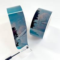 China Customized Waterproof High Gloss White Bopp Stickers Adhesive Pearlized Film Drink Packing Labels Packed on Roll for sale
