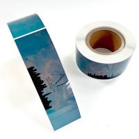 China Customized Waterproof High Gloss White Bopp Stickers Adhesive Pearlized Film Drink Packing Labels Packed on Roll for sale