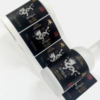 China Custom Size Self Adhesive Printing Wine Bottle Embossed Label Matte Rectangle Texture Paper Gold Foil Roll Sticker for sale
