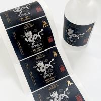 China Custom Size Self Adhesive Printing Wine Bottle Embossed Label Matte Rectangle Texture Paper Gold Foil Roll Sticker for sale
