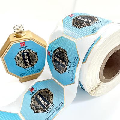 China Customized Clear Vinyl Sticker Roll Maker Personalized Logo Decal Laser Die-Cutting Tear-up Invalid Label in Stock-MOQ 500pcs for sale