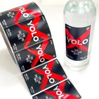 China Label Sticker Logo Aluminum Foil Black Beverage Waterproof UV Sticker Clear Printing Product Wine  Label Sticker Manufacturer for sale