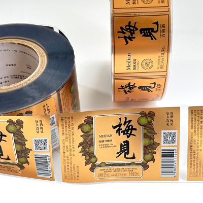 China High Qualtity Custom Printing Aluminium Foil Gold Stamped Sticker Bronzing Gloss Waterproof Label with Full Color Print for sale