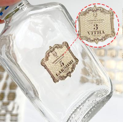 China Personalized Gold Foil Waterproof Stickers for Sparkling Wine Non-Fading Colors with Strong Adhesion  Labels for sale