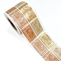 China Cheap Custom Antique Aluminium Foil Electroplating Labels Hot Stamping Embossing Packaging Metallic Sticker for sale