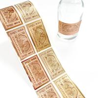 China Cheap Custom Antique Aluminium Foil Electroplating Labels Hot Stamping Embossing Packaging Metallic Sticker for sale