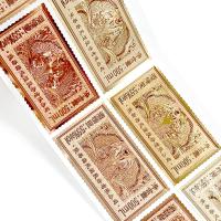 China Cheap Custom Antique Aluminium Foil Electroplating Labels Hot Stamping Embossing Packaging Metallic Sticker for sale