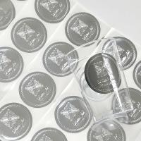 China High Quality Custom Waterproof Adhesive Aluminum Foil Labels Embossed Design Round Logo Label for Tequila Wholesale for sale