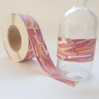 China Custom Self-adhesive Vinyl Sticker Logo Waterproof Roll Labels for Beverage Glass Bottle Packaging for sale