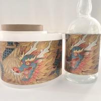 China Customize High-end Logo Waterproof Aluminum Foil Embossing Label Sticker for Beverage Glass Bottle Packaging for sale