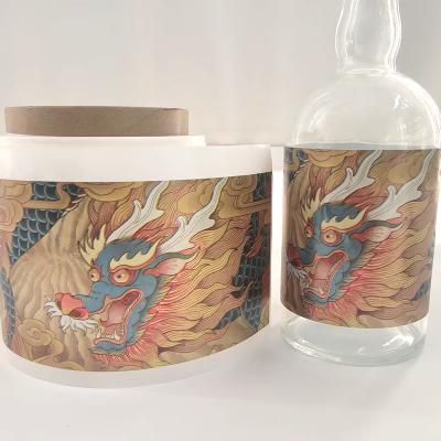 China Customize High-end Logo Waterproof Aluminum Foil Embossing Label Sticker for Beverage Glass Bottle Packaging for sale