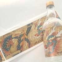 China Customize High-end Logo Waterproof Aluminum Foil Embossing Label Sticker for Beverage Glass Bottle Packaging for sale