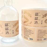 China Custom Adhesive Vinyl Roll Texture Label Sticker Die Cut Gold Foil Stamping for Beverage Bottle Packaging for sale