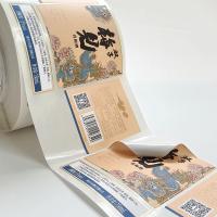 China Custom Adhesive Vinyl Roll Texture Silkscreen Printing Label Sticker Die Cut for Beverage Bottle Packaging for sale