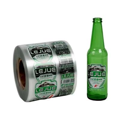 China Factory Direct Custom Transparent Beer Champagne Wine Beverages Soda Bottle Waterproof Adhesive Packaging Label for sale