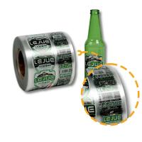 China Factory Direct Custom Transparent Beer Champagne Wine Beverages Soda Bottle Waterproof Adhesive Packaging Label for sale