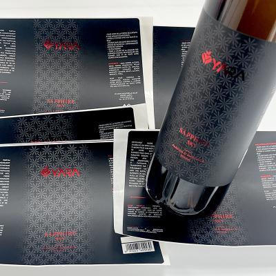 China Print Red Hot Stamping Logo Perfume Glass Label Waterproof Fragrances Perfume Jar Packaging Sticker Labels for sale