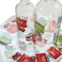 China Custom Printed Transparent Vodka Bottle Labels Easy Tear-Off Self Adhesive Stickers for Whisky Alcohol Glass Bottle Packaging for sale