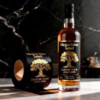 China Custom Printing Luxury Waterproof Biodegradable Stickers Whisky Liquor Wine Brandy Packaging Bottle Embossed Gold Foil Labels for sale