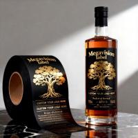 China Custom Printing Luxury Waterproof Biodegradable Stickers Whisky Liquor Wine Brandy Packaging Bottle Embossed Gold Foil Labels for sale