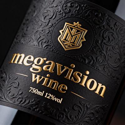 China High End Customized Logo Whisky Label Printing Full Color Gold Stamping Waterproof Wine Label for Spirit Packaging Label Sticker for sale