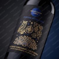 China Customizable Size Color Luxury Self Adhesive Paper Sticker Hot Stamping Embossed Wine Bottle Packaging Labels Private Label for sale