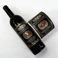 China Custom Logo Classical Adhesive Matte Gold Embossed Wine Bottle Packaging Label Food Product Vinyl Sticker Label Printing for sale
