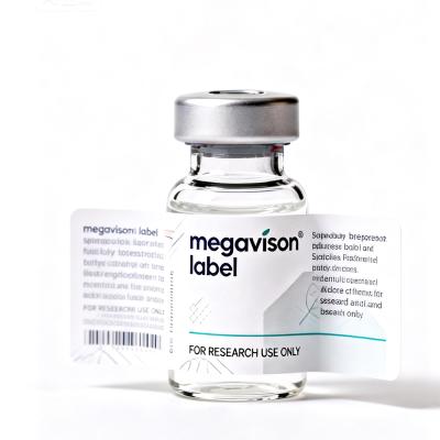 China Custom Label Permanent Adhesive 5ml 10ml Small Vial Label Packaging Labels White PET Bottle Label Printing Private Label for sale