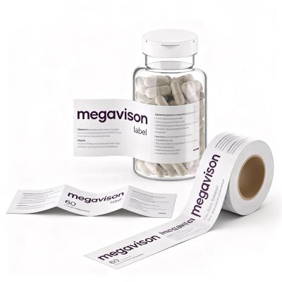 China Custom Hologram Tear Resistant 2ml 3ml 10mL Vial Bottle Packaging Labels White PET Private Glass Bottles Label for sale