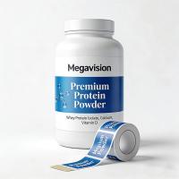 China Custom Printed White BOPP Permanent Strong Adhesive Healthcare Vitamin Nutritional Supplement Product Packaging Label for sale