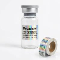 China Custom Printed Laboratory Research Professional Small Vial Peptide Bottle Labels Durable Adhesive Stickers Labels for sale