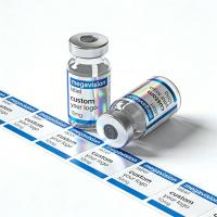 China Custom Logo 3ml 5ml 10ml Peptide Vial Labels With Temperature Resistance Strong Adhesive Vinyl for Lab Glassware for sale